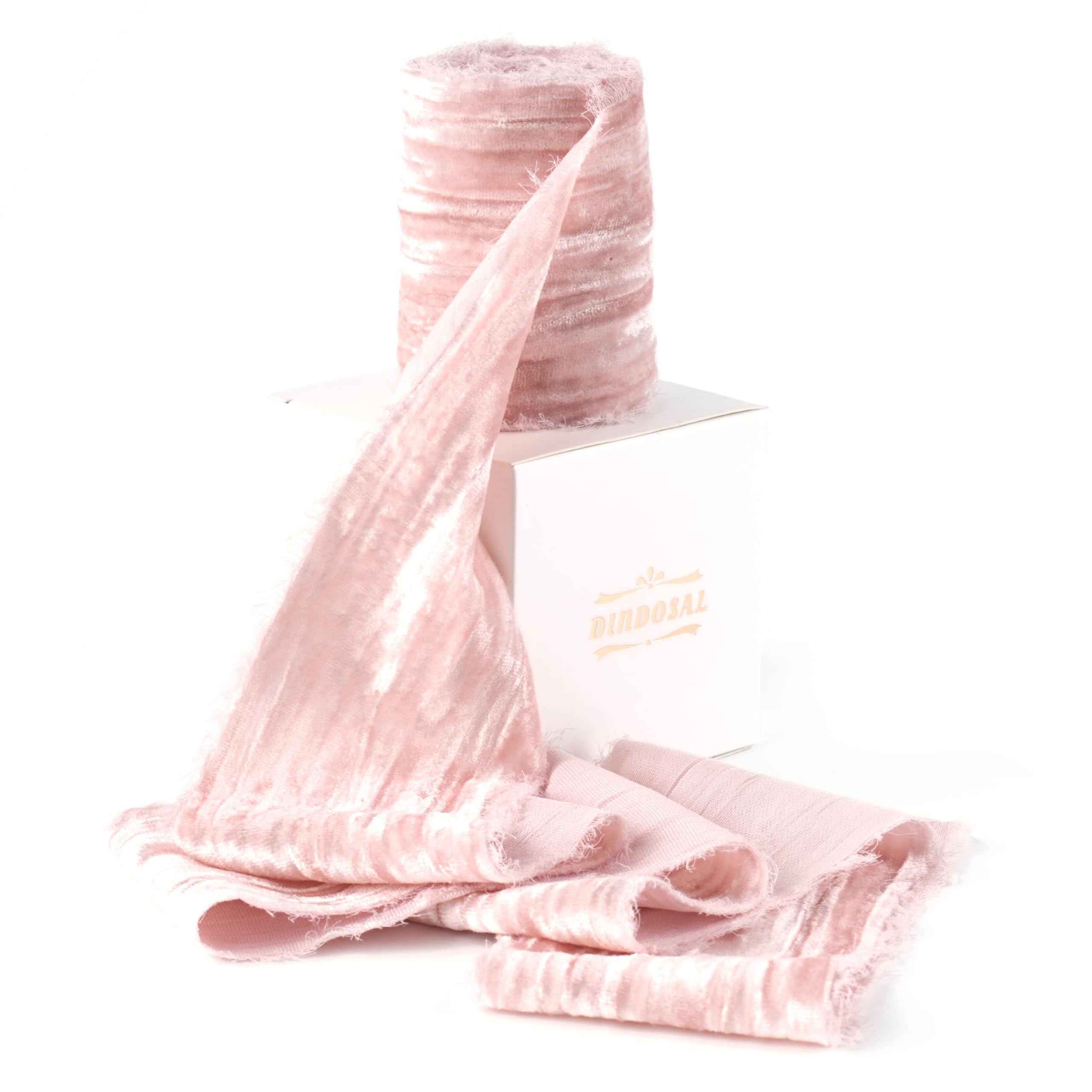 Amazon.com: DINDOSAL Dusty Pink Velvet Ribbon 3 inch Pink Frayed Velvet ...