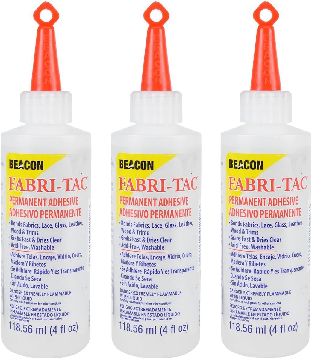 Three-Pack of Beacon Fabri-Tac Permanent Adhesive, 4 Ounce The Glue Gun ...