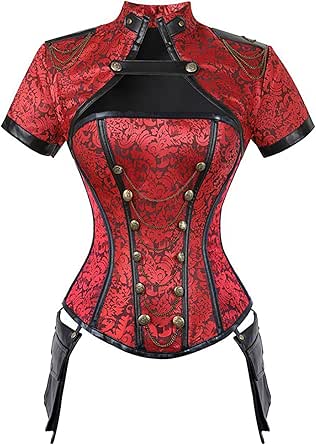 LMSXCT Women's Steampunk Spiral Steel Boned Vintage Retro Corset Tops ...