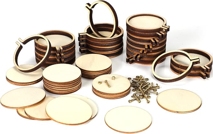 Amazon.com: Jetec 20 Pieces 2 Inch Mini Embroidery Hoops Wooden Small ...