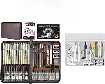 Amazon.com : Nicpro 20PCS Professional Geometry Set + 58PCS Art Drawing ...