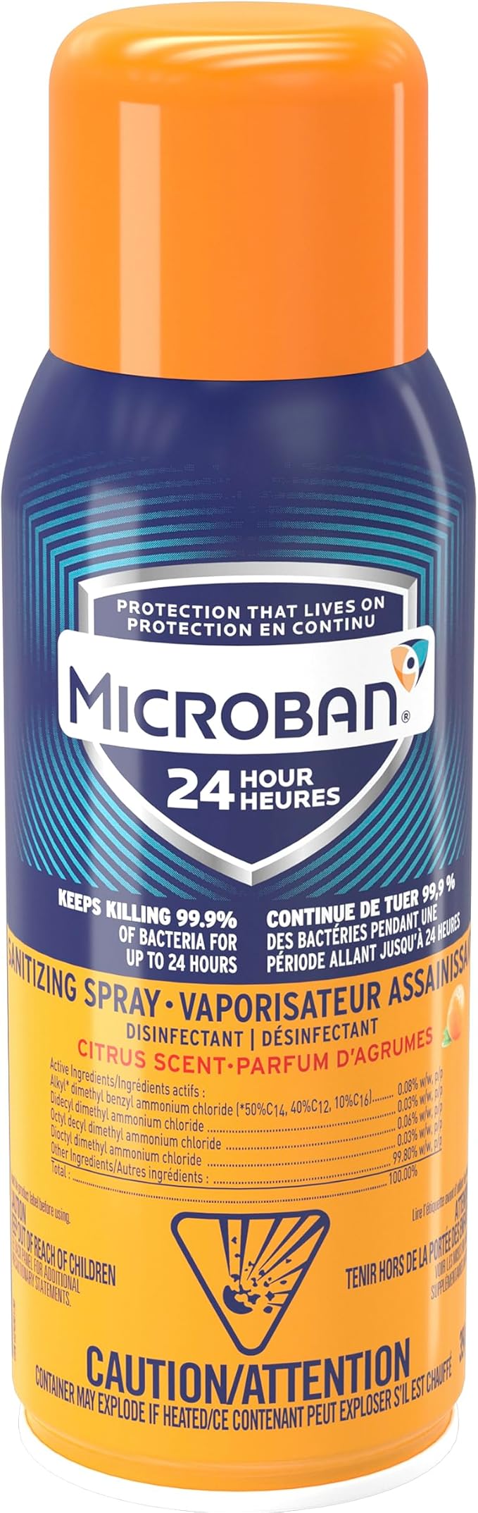 Microban 24 Hour Sanitizing Spray - Kills 99.9% of Germs