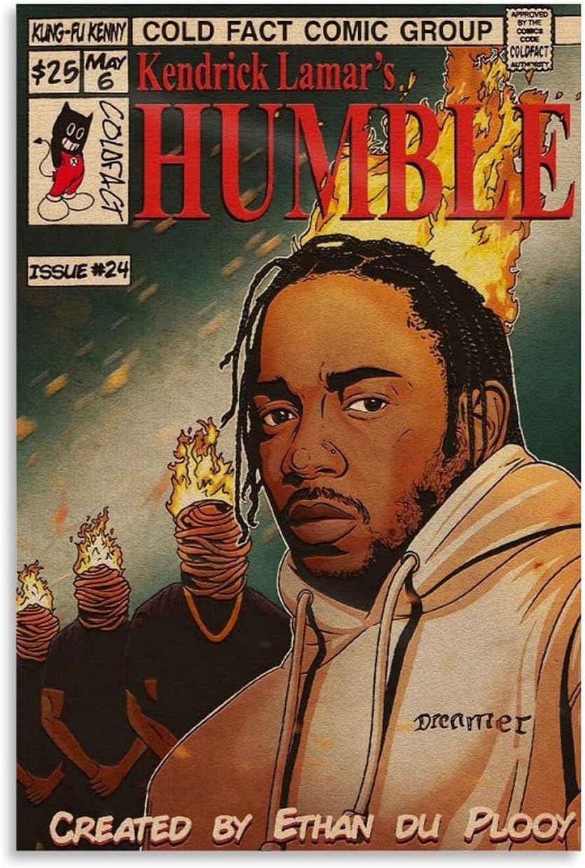 Amazon.com: MUJIAN Kendrick Poster Lamar Vintage Canvas Art Painting ...