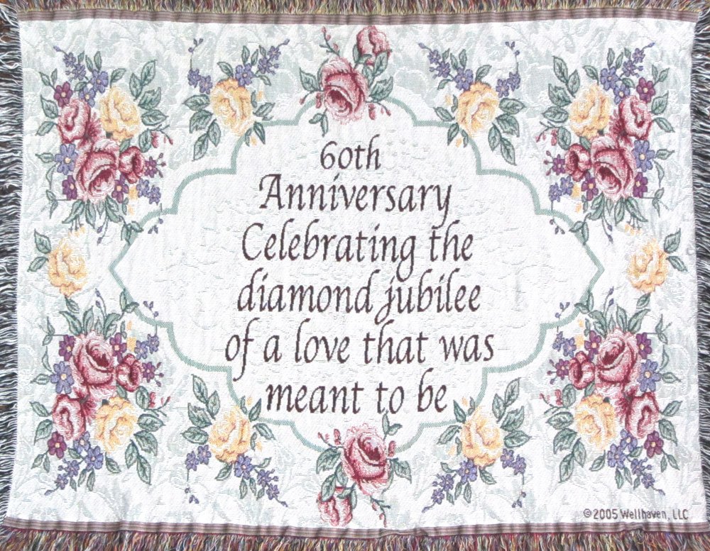 60th Wedding Anniversary Sofa Throw - 60th Anniversary Gift - Made in ...