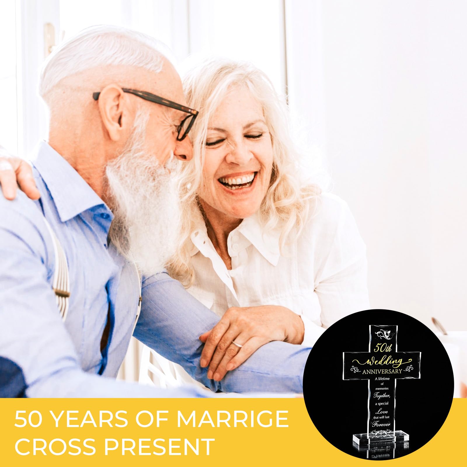 50th Wedding Anniversary Cross 50th Anniversary Gift For Parents, Wood