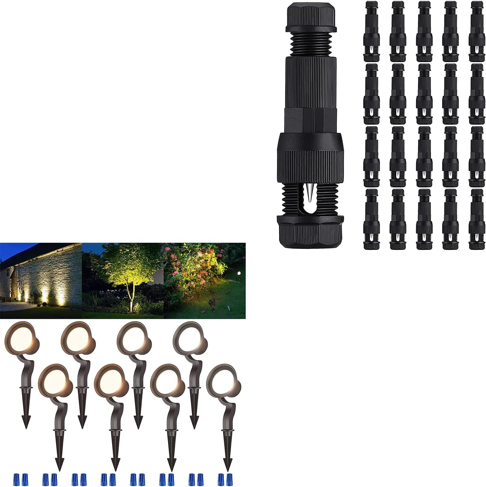 LEONLITE 3CCT + 3 Way Dimmable LED Landscape Spotlights Bundle Low ...