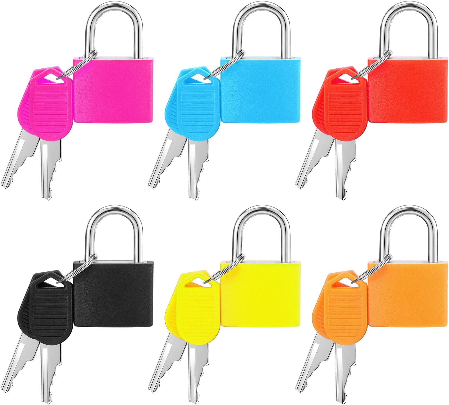 6 Pack Luggage Locks with Keys, Multicolor Mini Keyed, Suitcase Locks ...