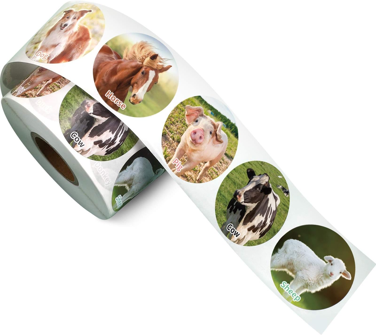 Amazon.com: Barnyard Farm Animals Party Favor Stickers - 180 Labels ...