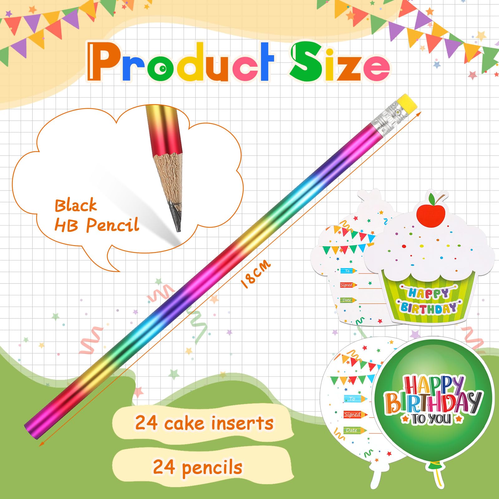 Snapklik.com : 24 Sets Happy Birthday Kit, Happy Birthday Pencils And ...