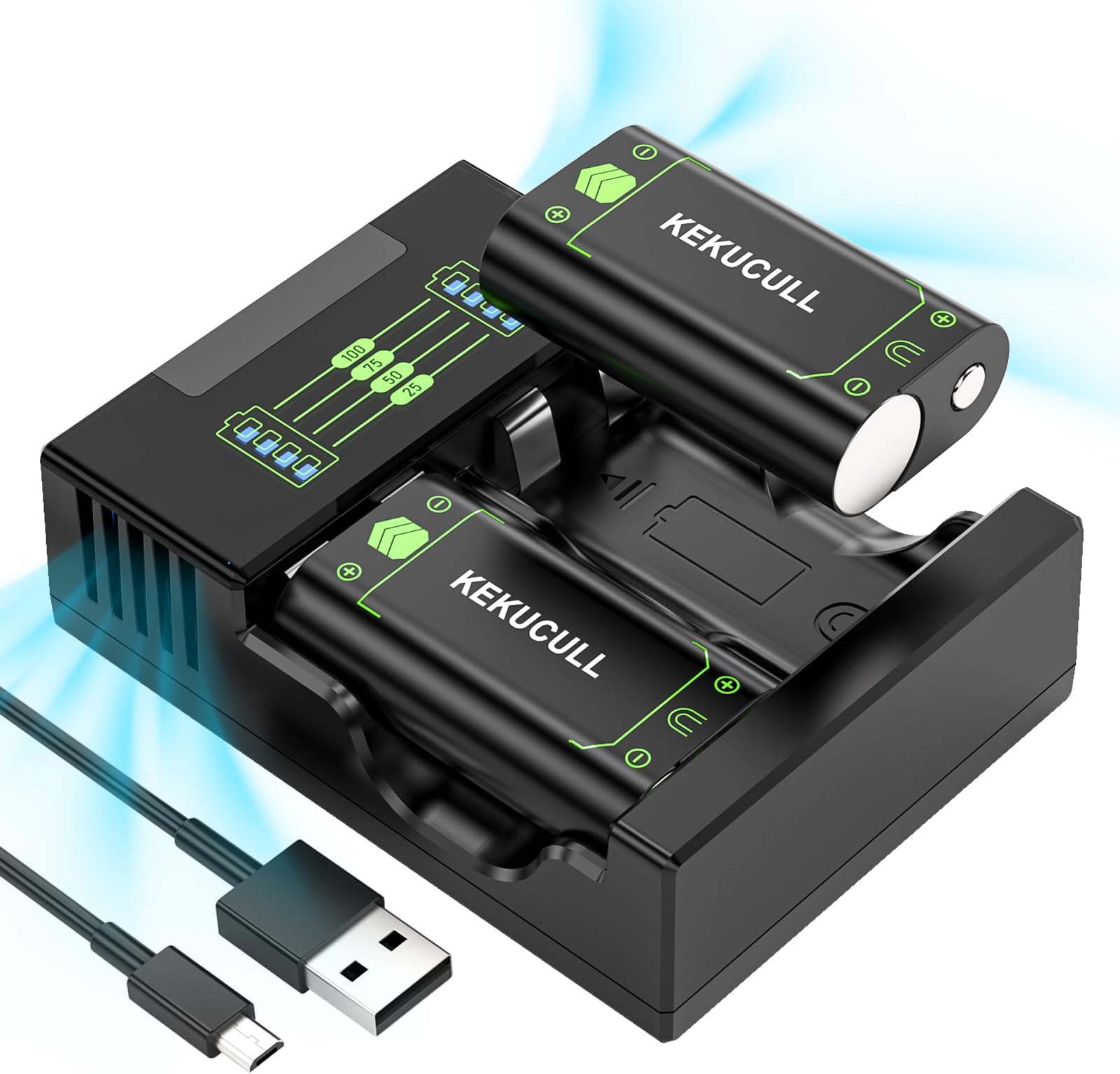 Amazon.com: Fast Charge Xbox Controller Battery Pack, 2600mAh x2 ...