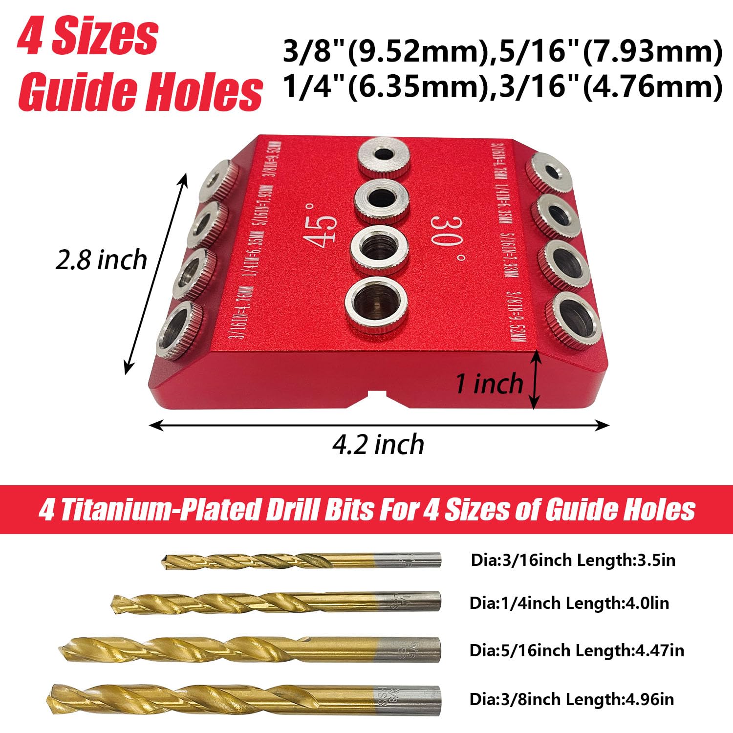 Snapklik.com : Socpuro 30 45 90 Degree Angle Drill Guide Jig