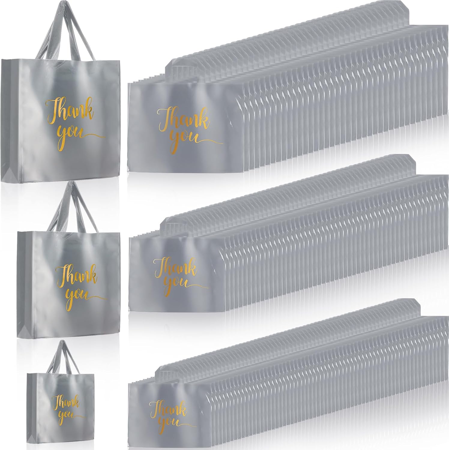 Amazon.com: Teling 200 Pcs Thanks Bags with Handle Bulk Thank You ...
