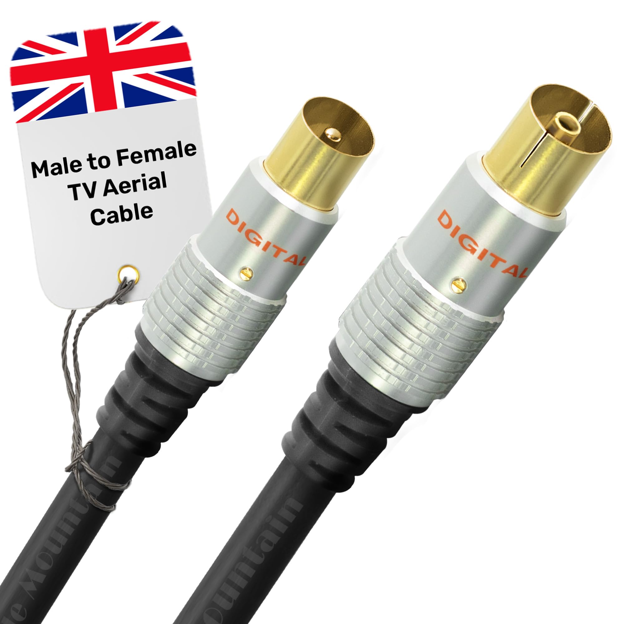 Male to Female TV Aerial Cable 2m – Tv Aerial Extension Cable with Gold ...
