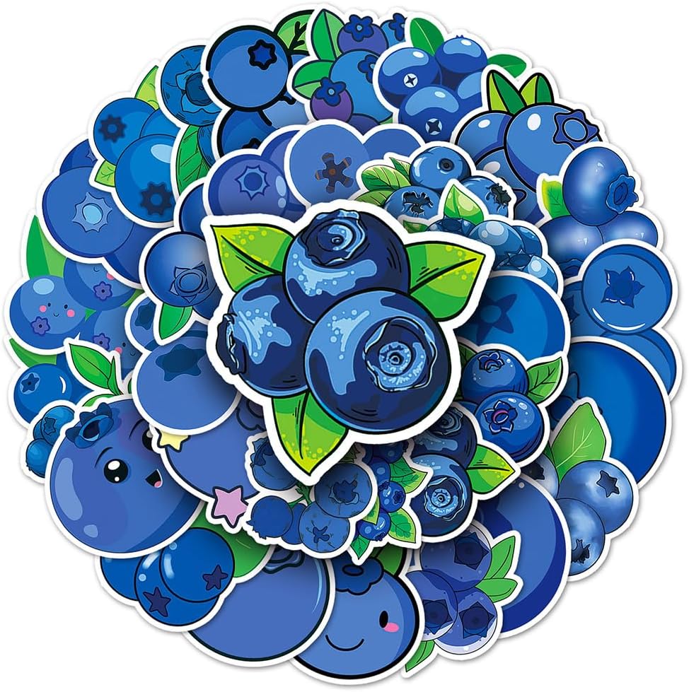 Amazon.com: 50 PCS Popular Blueberry Stickers Pack – Sweet Colorful ...