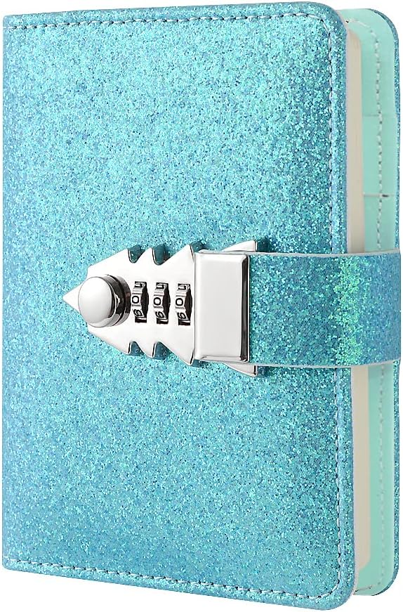 NectaRoy Sequin Lockable Diary, Refillable Password Notebook Writing ...
