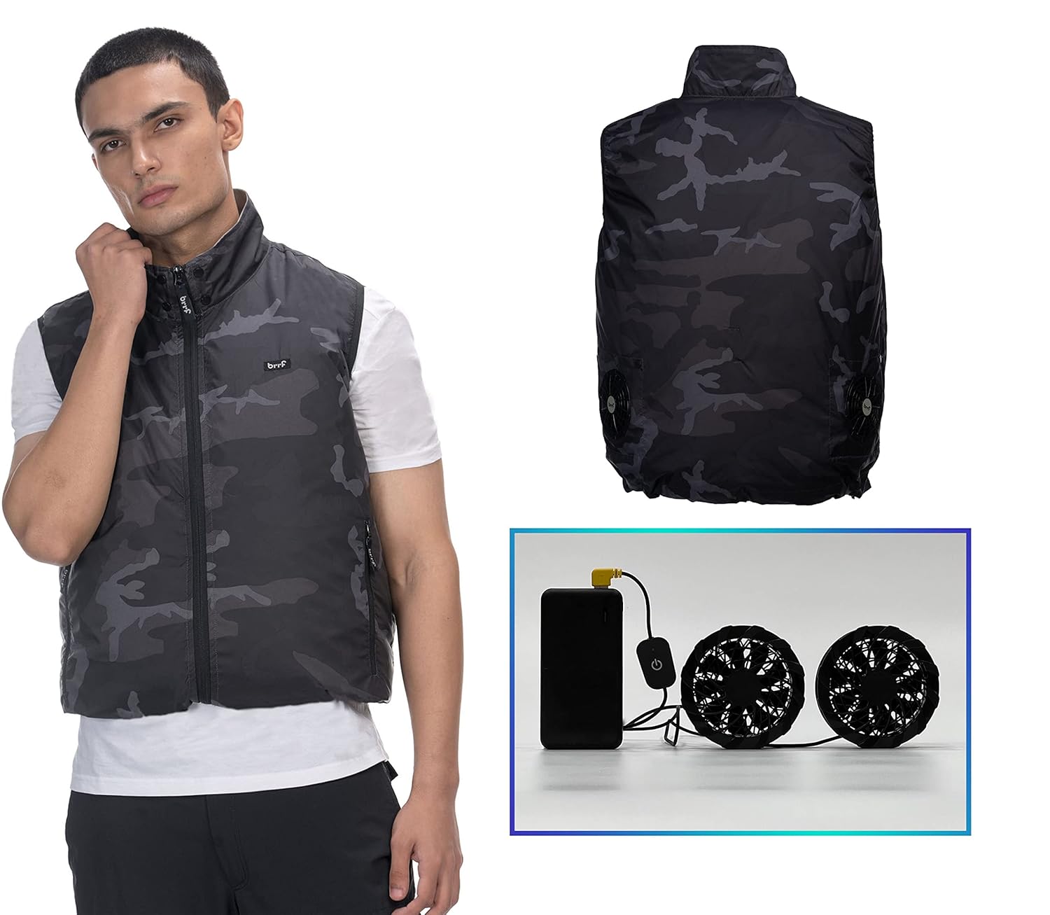 brrf Air-Conditioned Jacket with Two Fans, Cooling Jacket,Beat the Heat ...