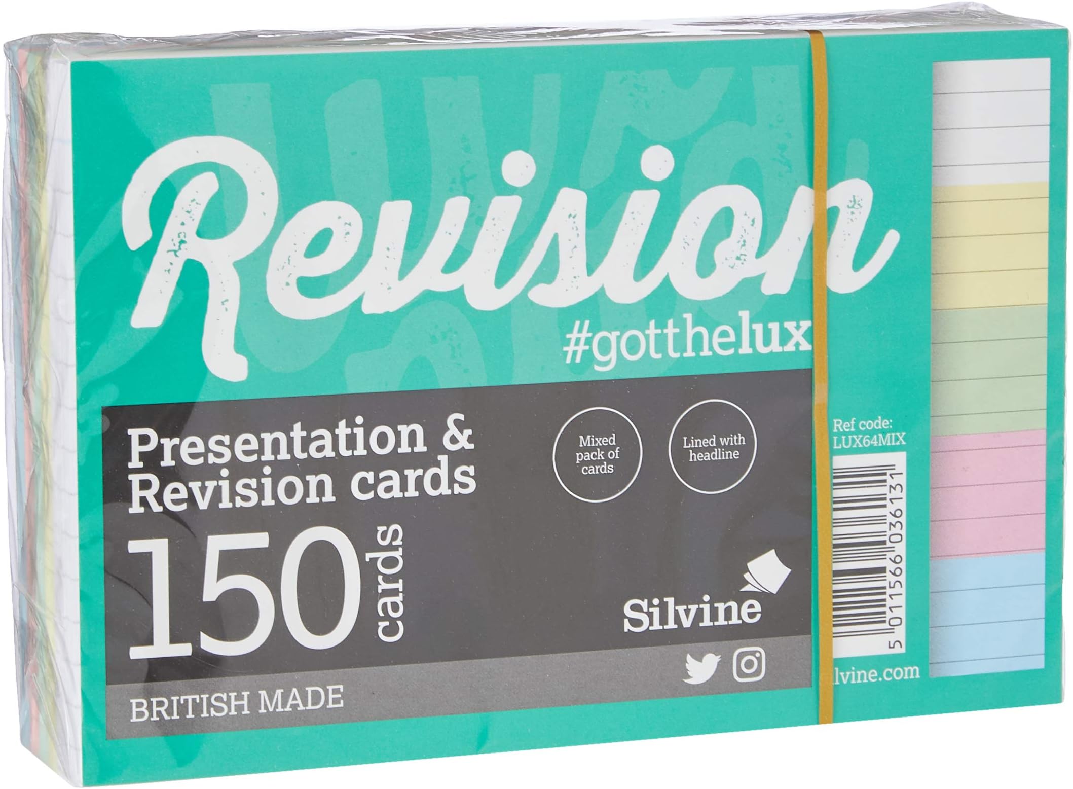 Luxpad A6 Lined Revision & Presentation Cards - Assorted Colours ...