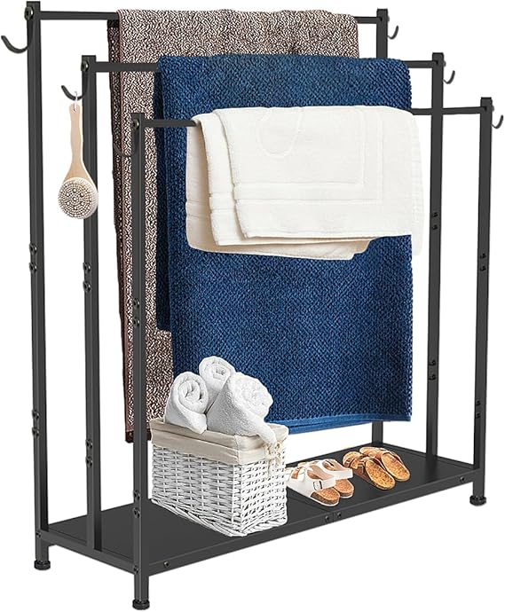 Amazon.com: AnBaiMei Extra Large Free Standing Towel Rack with Metal ...