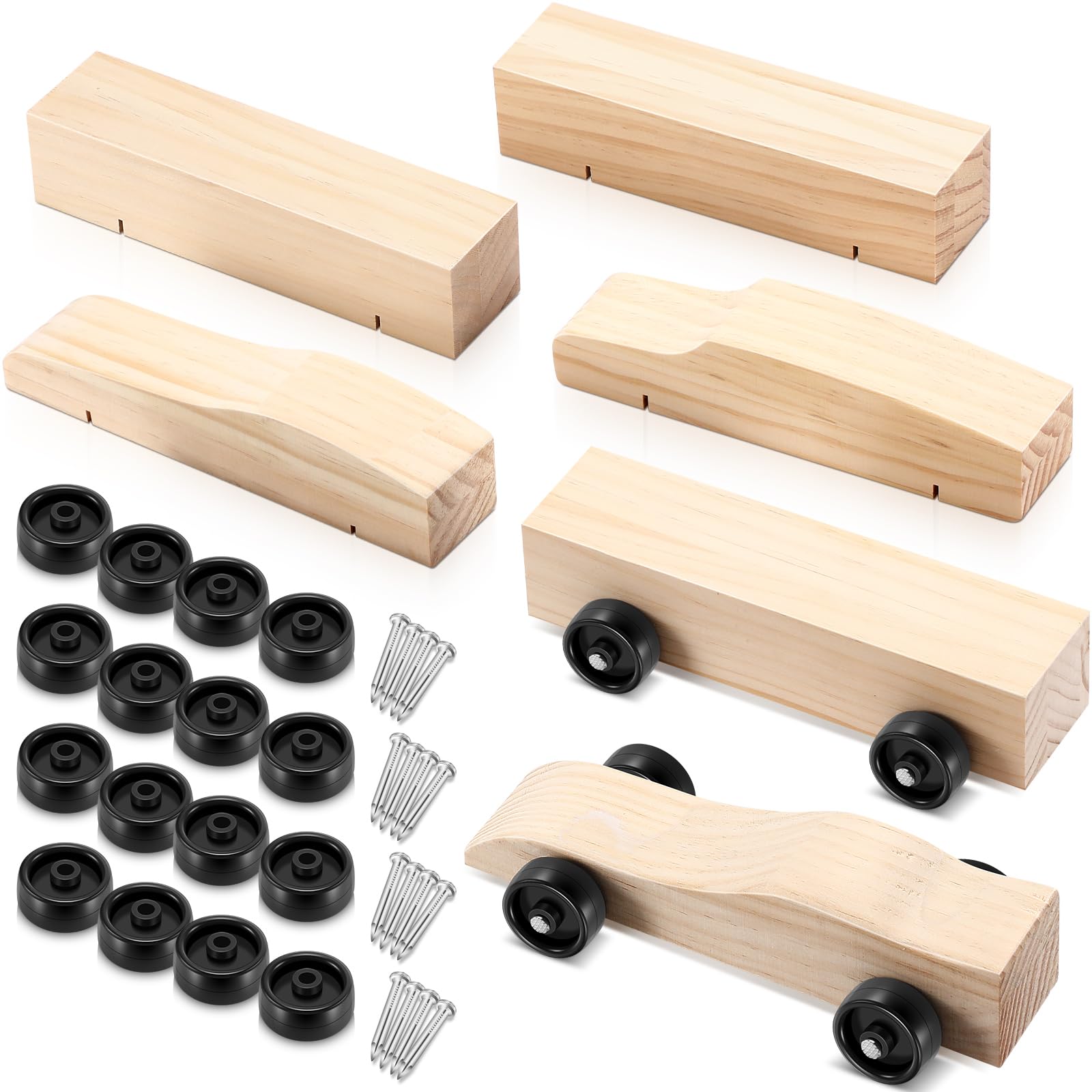 Amazon.com: Yerliker 6 Pcs Derby Car Kit Includs Basic Blocks with ...