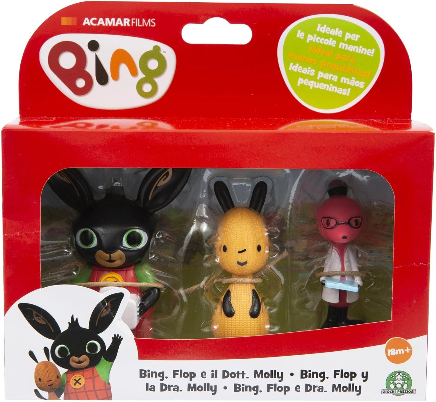 GIOCHI PREZIOSI BING Set 3 Mini Personaggi Bing Flop e Dottor Molly dai ...