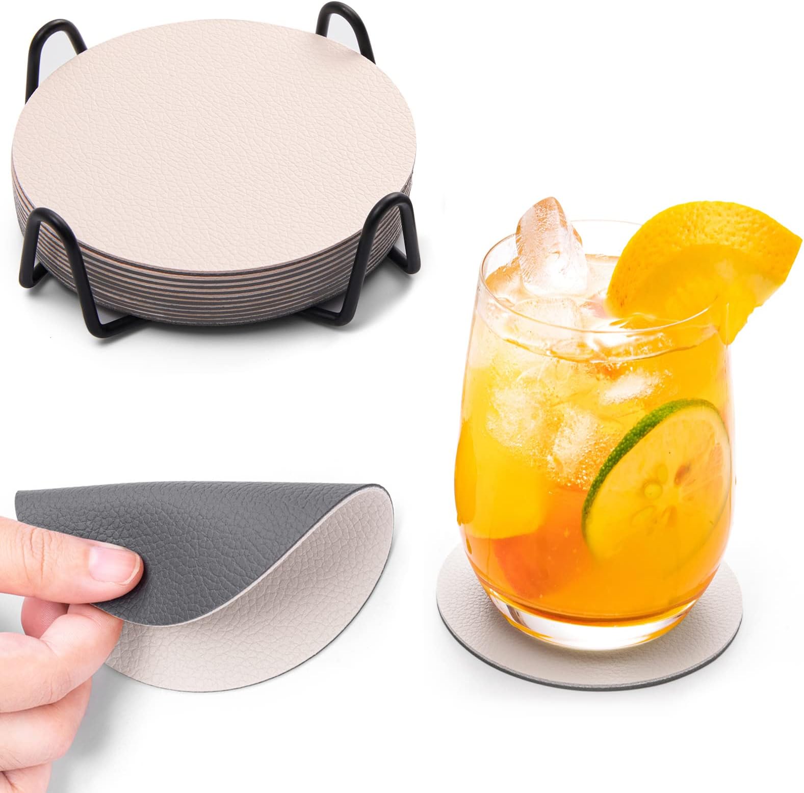 sous-Verres en Silicone Blanc Rond Bureau Table Noël Eau bière thé ...