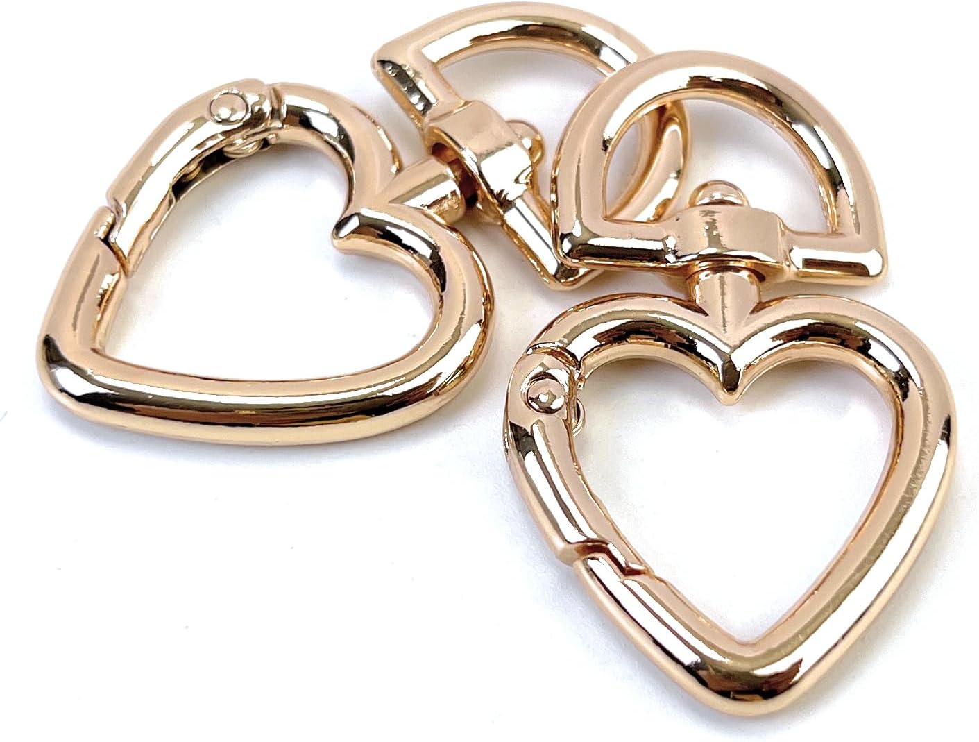 Amazon.com: VersaKits 8 Pcs Heart Keychain Clasps Light Gold Heavy Duty ...
