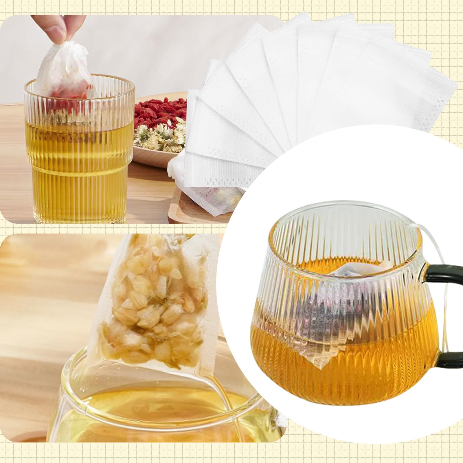 Empty Tea Bags Drawstring Empty Drawstring Tea Bags - Filter Bags For ...
