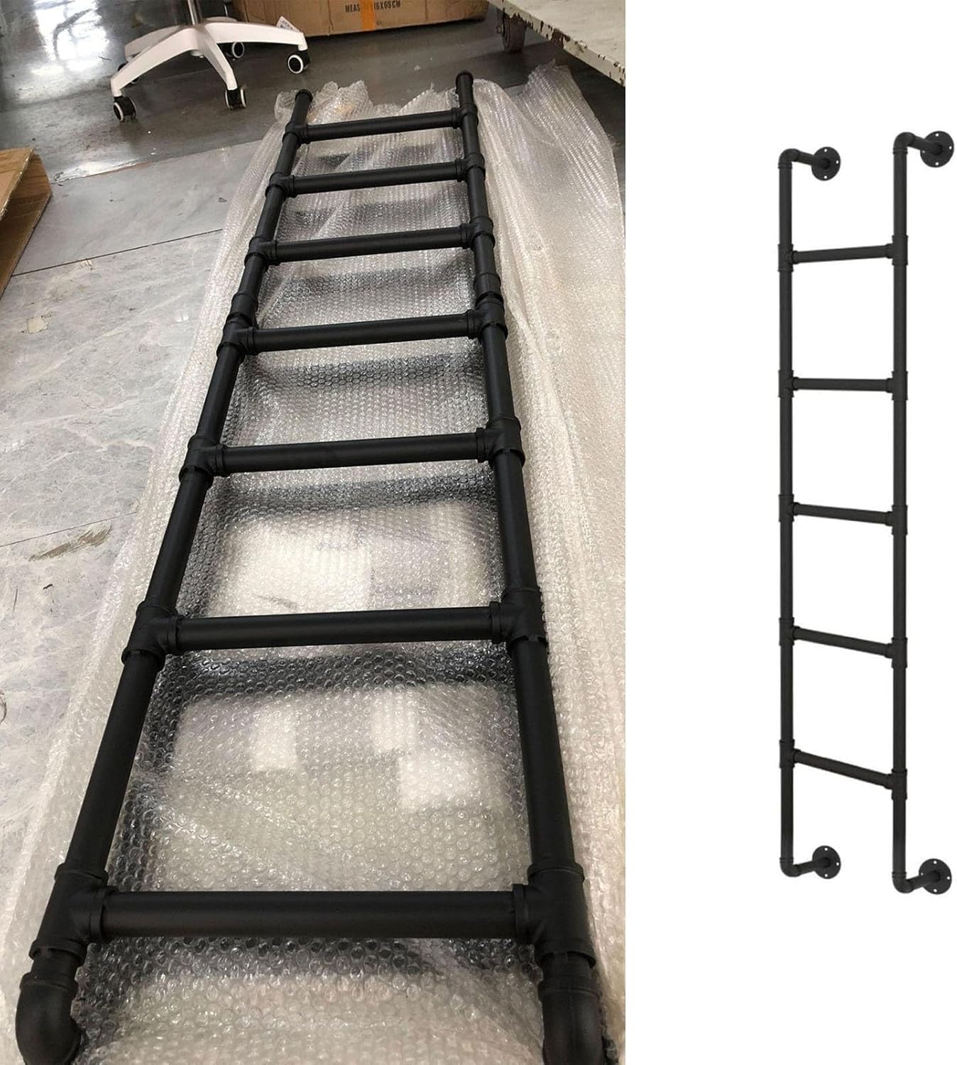 Amazon.com: Wall Mounted Metal Ladder for Home Loft, 45 50 55 60 65 70 ...