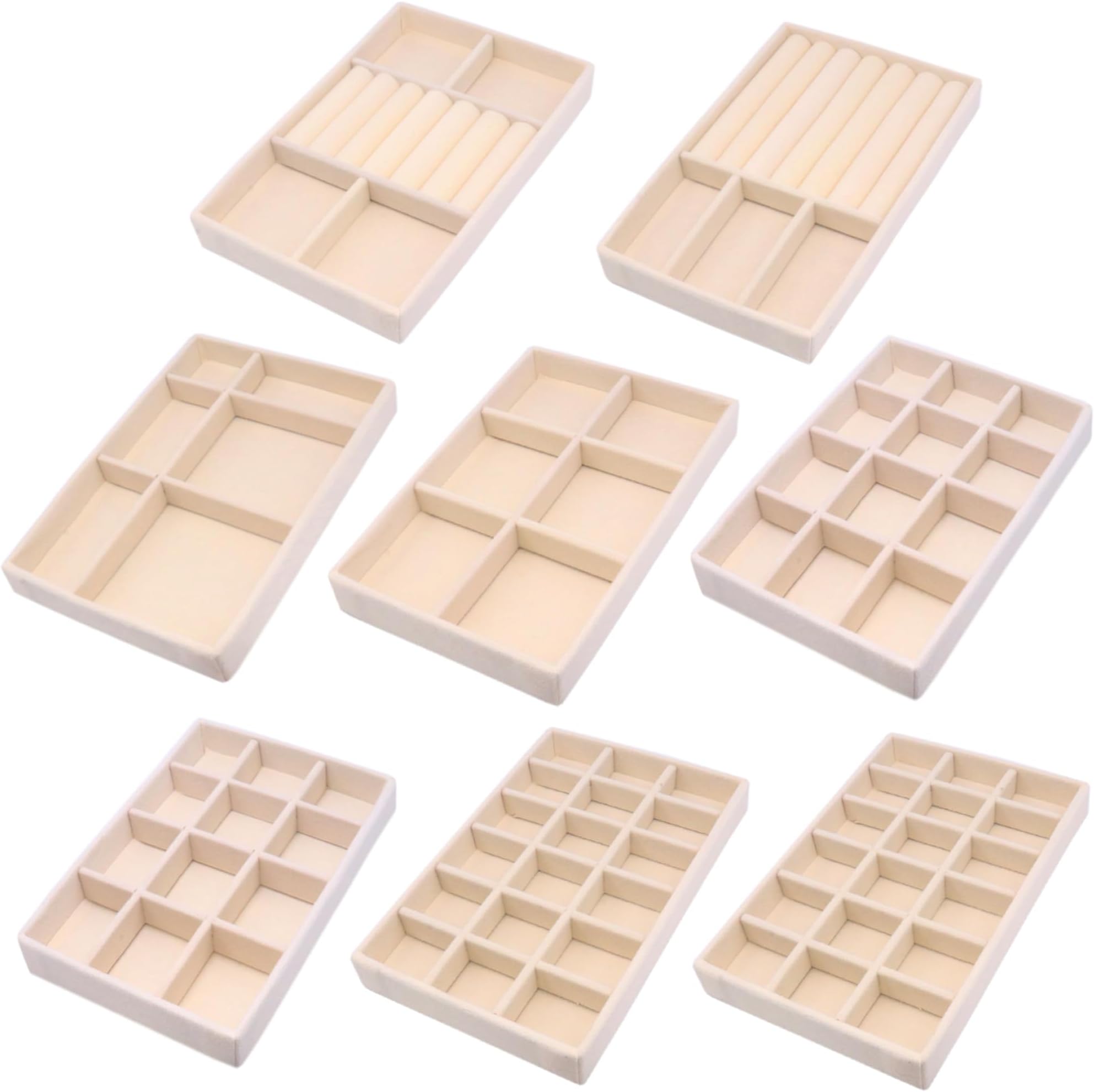 Amazon.com: Set of 8 Stackable Jewelry Organizer Trays with 1 Lid for ...