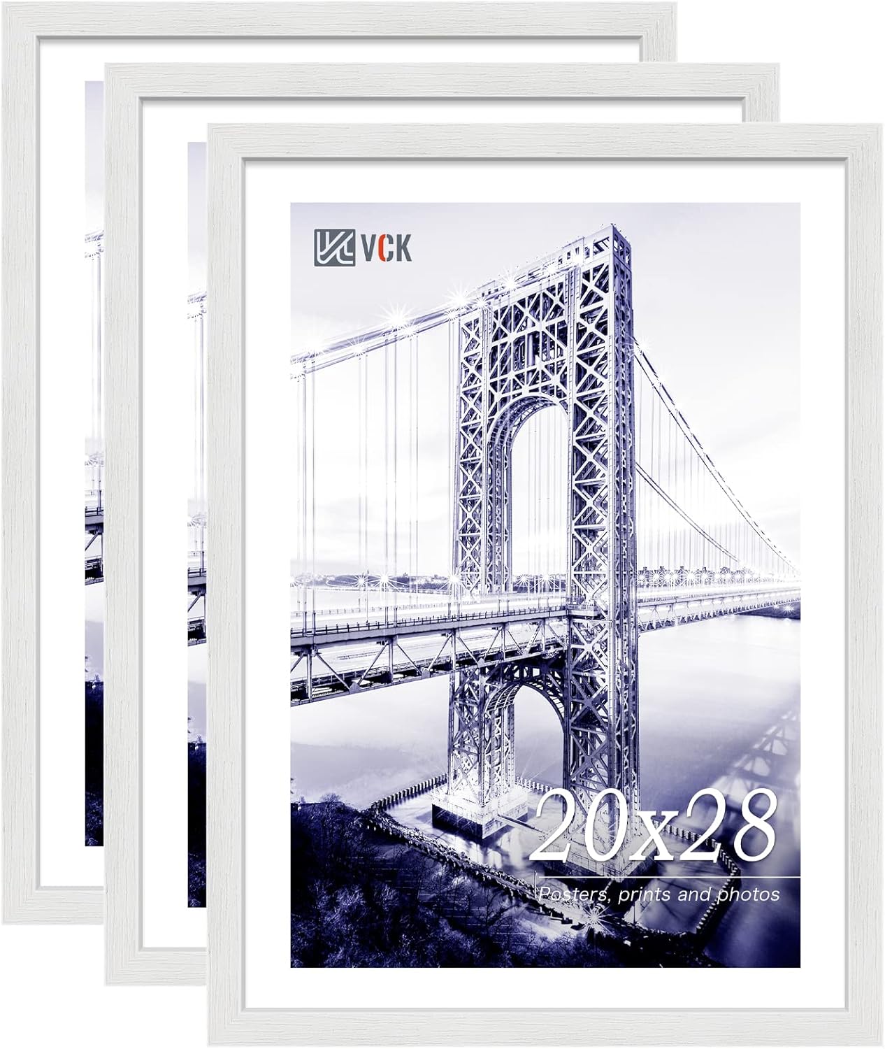 Amazon.com - VCK 20x28 Poster Frame Set of 3 - White, Textured ...
