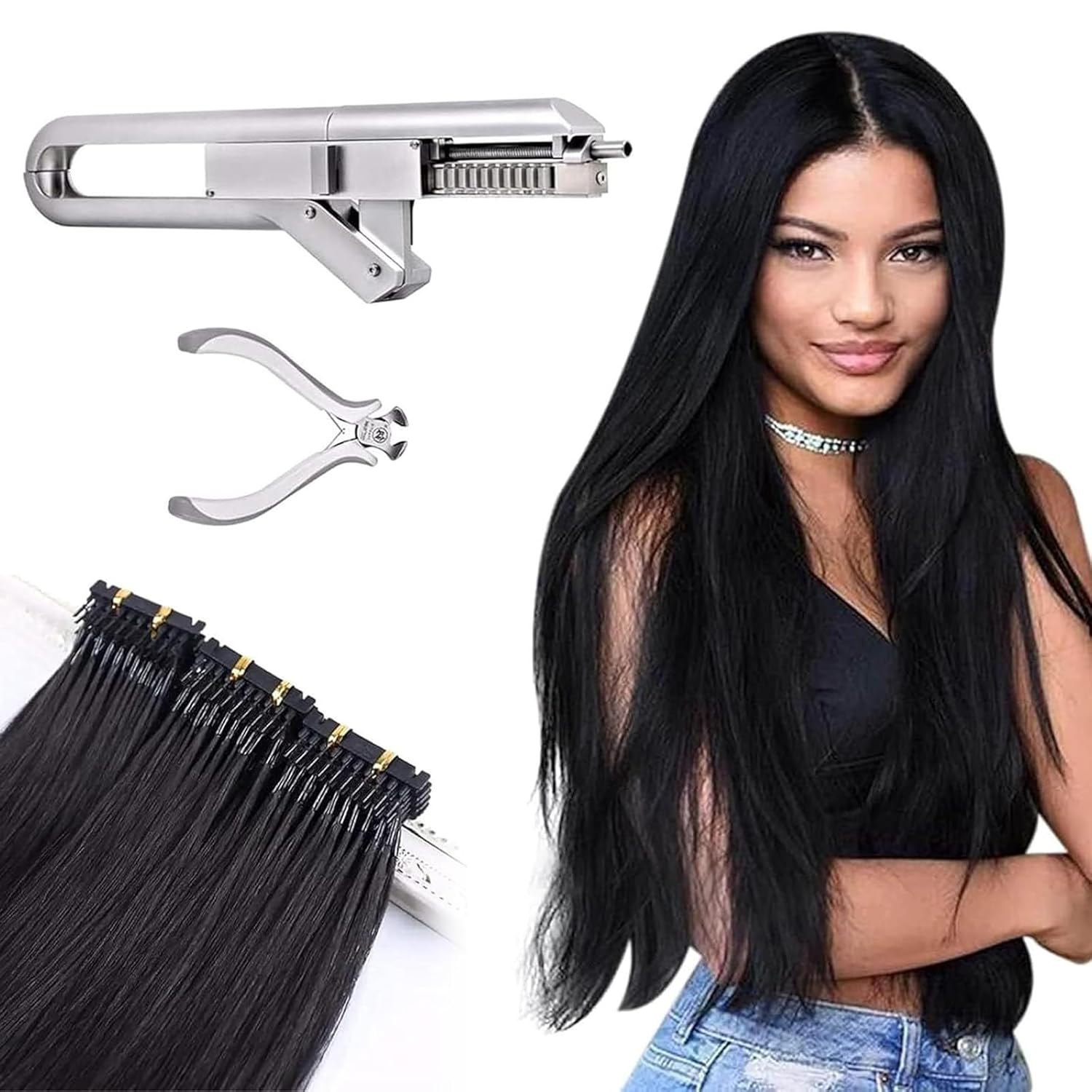 Amazon.com : 6D Seamless Hair Extension Tool, Salon Hair Extension ...