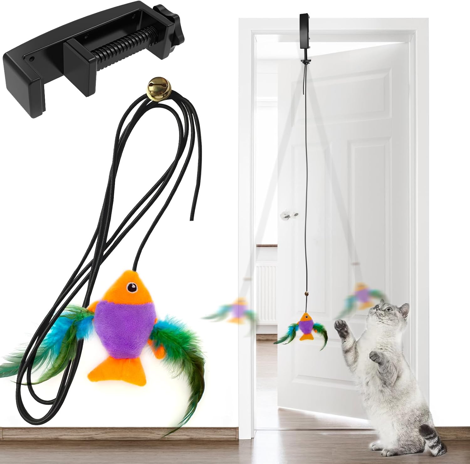 Amazon.com : MPISAL Interactive Cat Toys, New Spiral Clamping Teasing ...