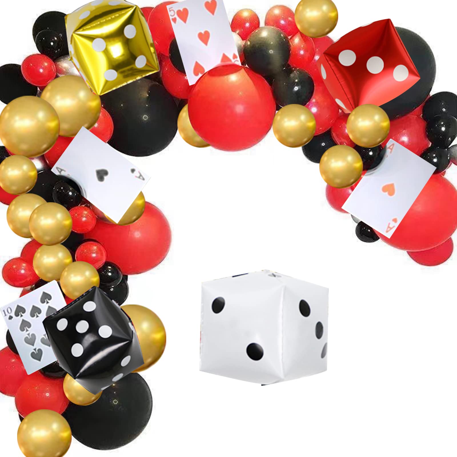 SINGOMON 109PCS Casino Theme Party Decorations Casino Balloon Garland ...