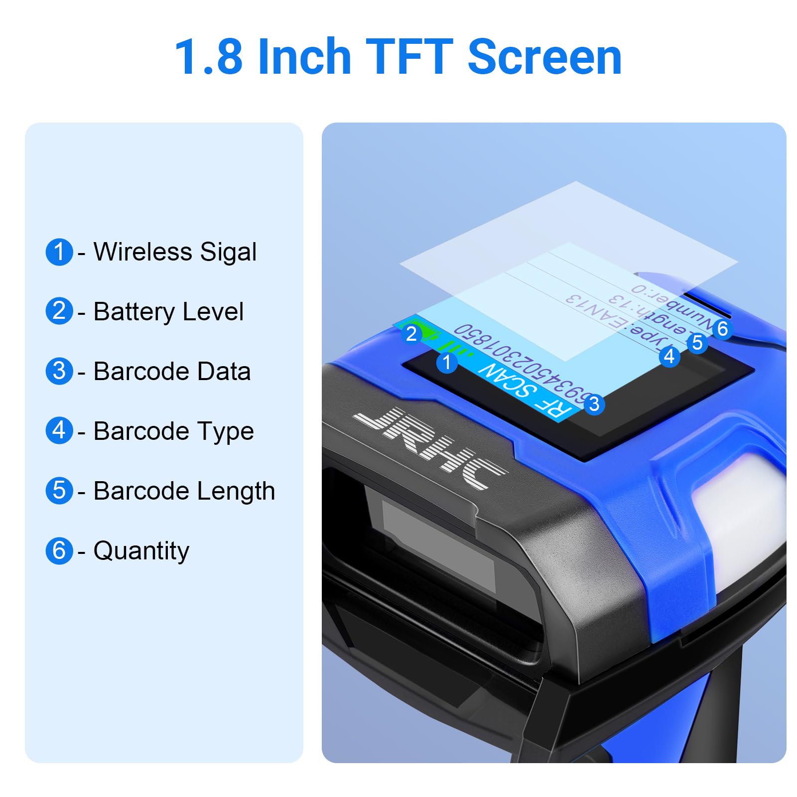 Snapklik.com : Barcode Scanner Industrial, Wireless 1D Laser Bar Code ...