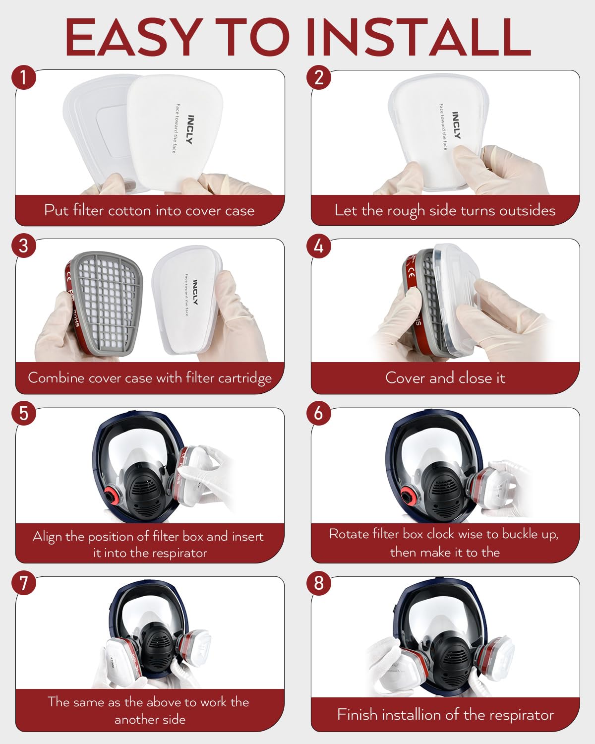 Snapklik.com : Full Face Dust Mask, Safe Face Masks Cover Reusable For ...