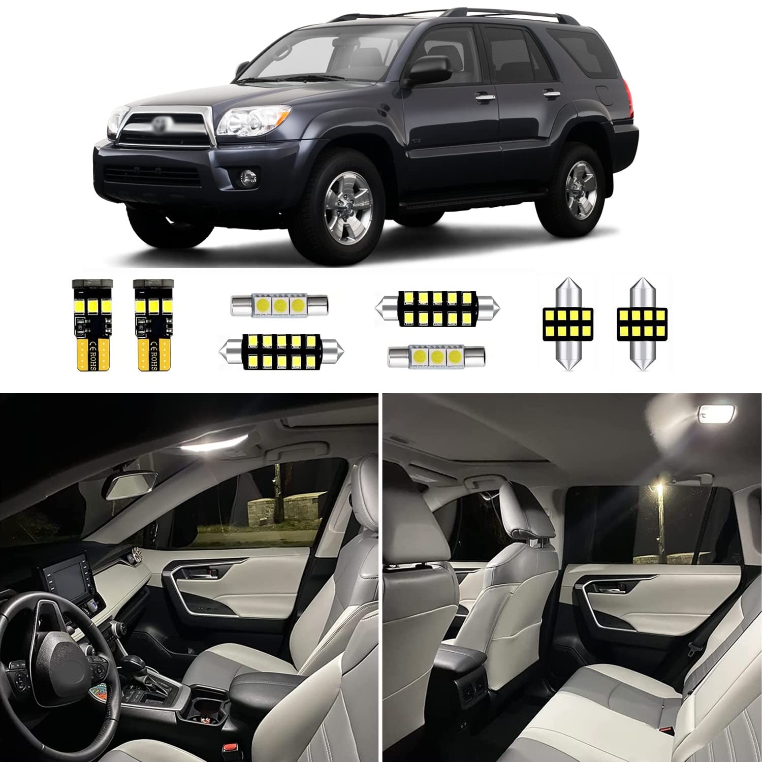 4runner Dashboard Lights 18x Pink LED Interior Lights Package Kit For