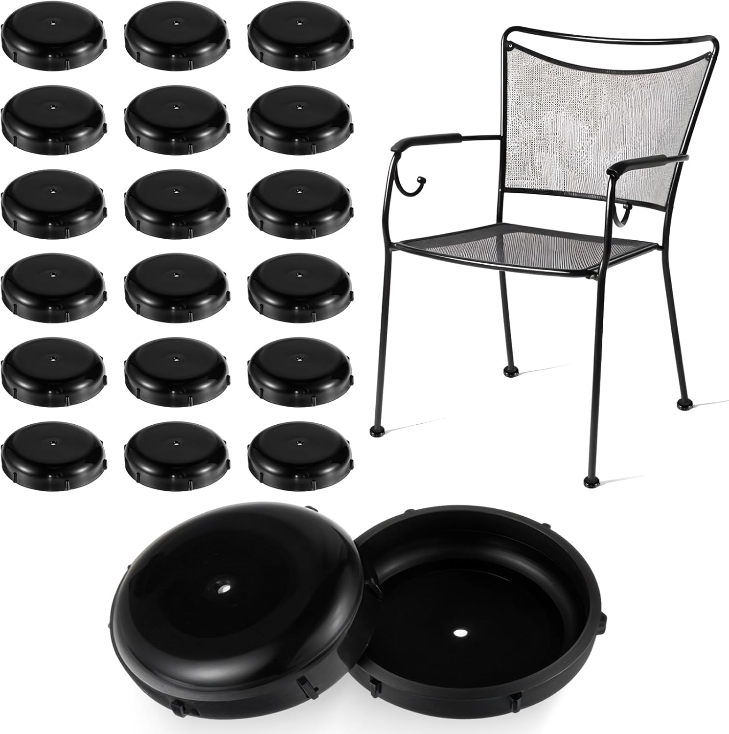 AOZUO 20 Pack Patio Furniture Feet Caps, 1-1/2 inch Round Plastic Chair ...