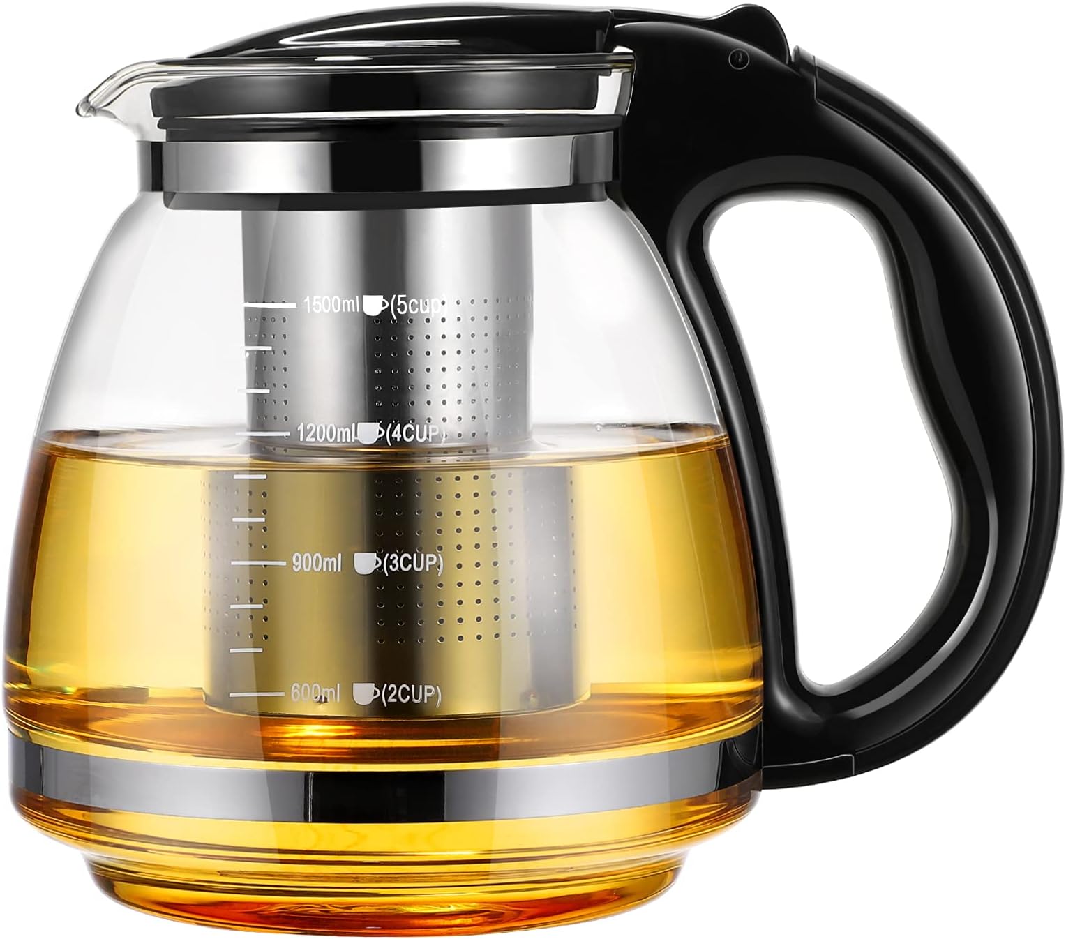 Sabichi 750ml Glass Teapot with Infuser - Stainless Steel Infuser and ...