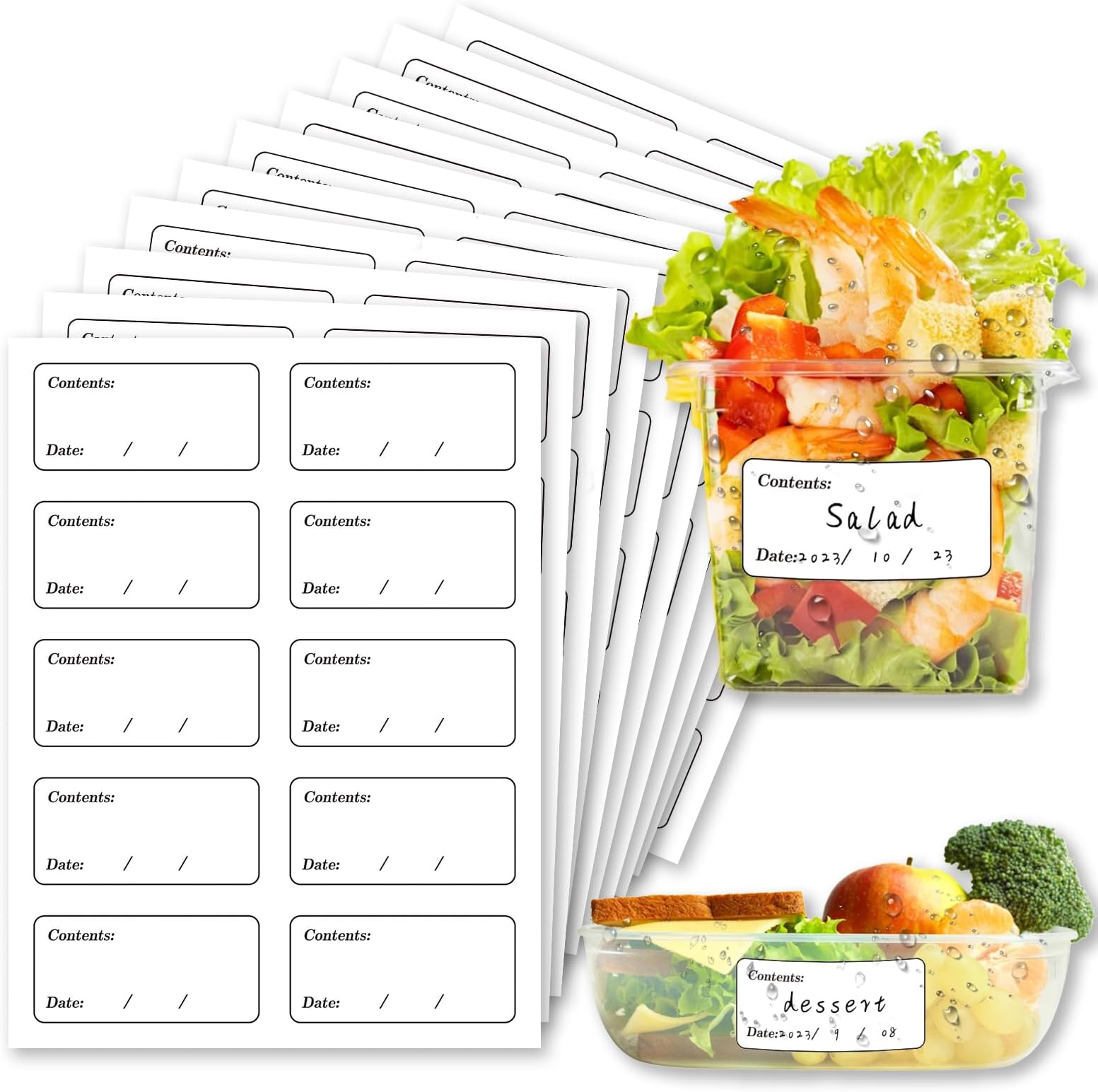 150 PCs Freezer Labels Easy Peel Off Reusable Frozen Food Stickers ...