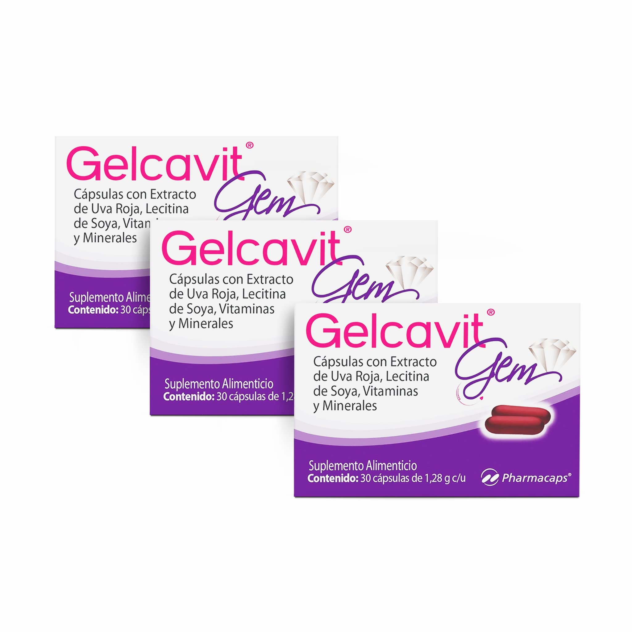 Gelcavit Gem Con 30 Cápsulas Pharmacaps - 3 Pack : Amazon.com.mx: Salud ...