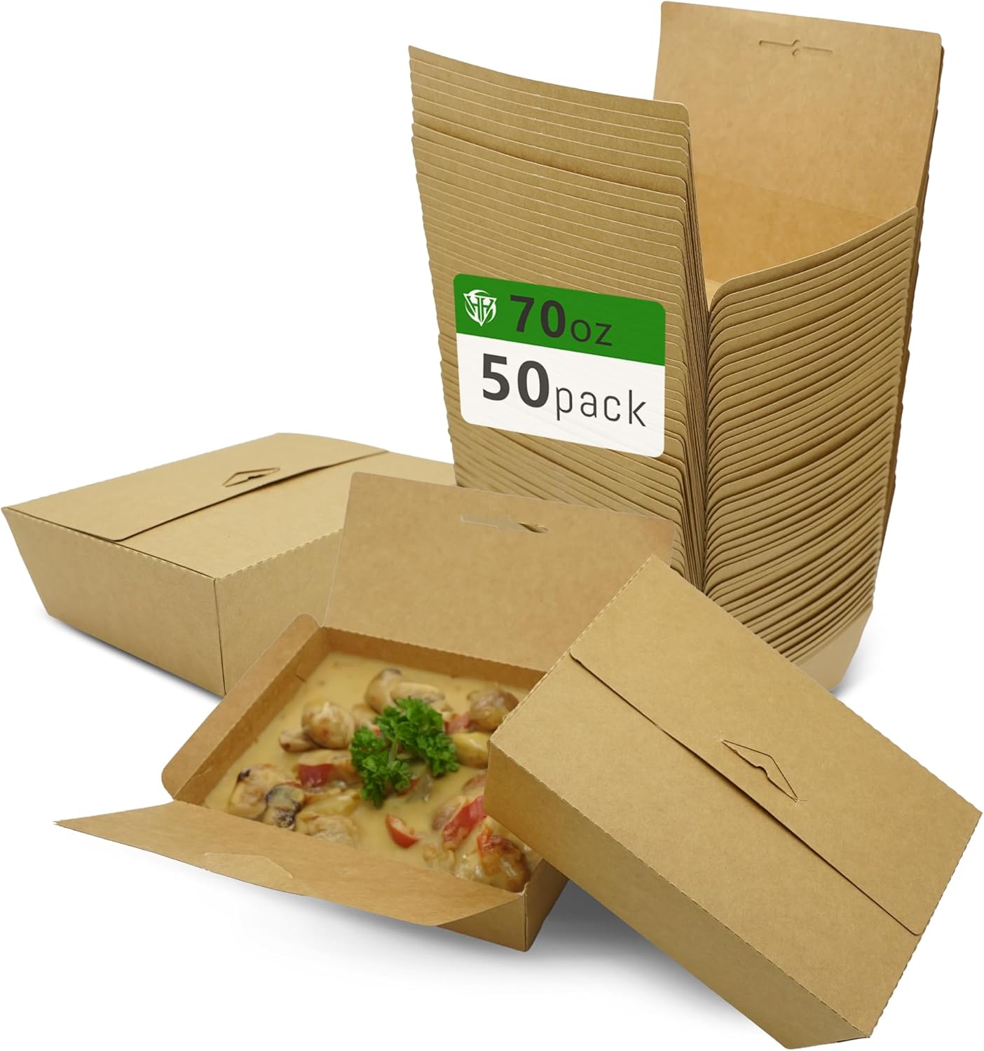Amazon.com: Holotap 50Pcs 70Oz Cardboard Take Out Food Containers ...