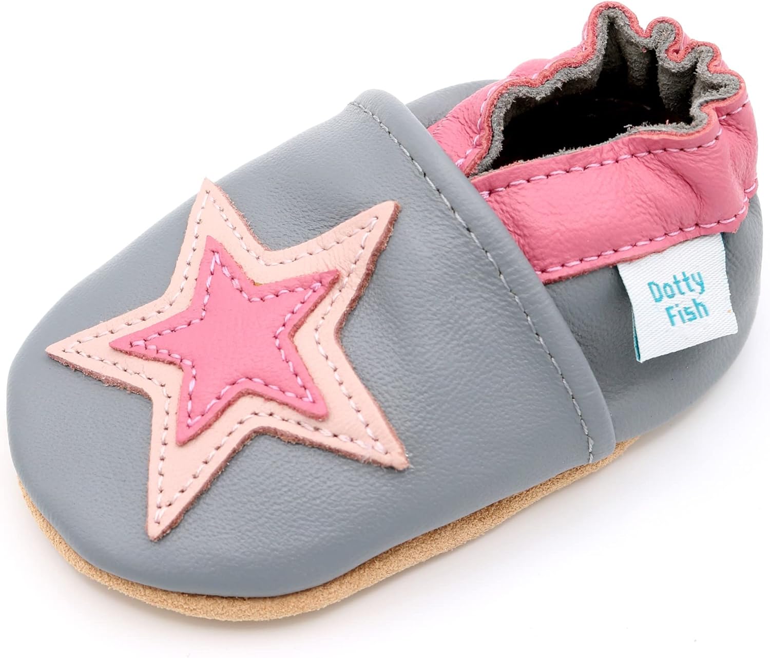 Amazon.com | Dotty Fish Soft Leather Infant Shoes Girls pre-Walkers ...