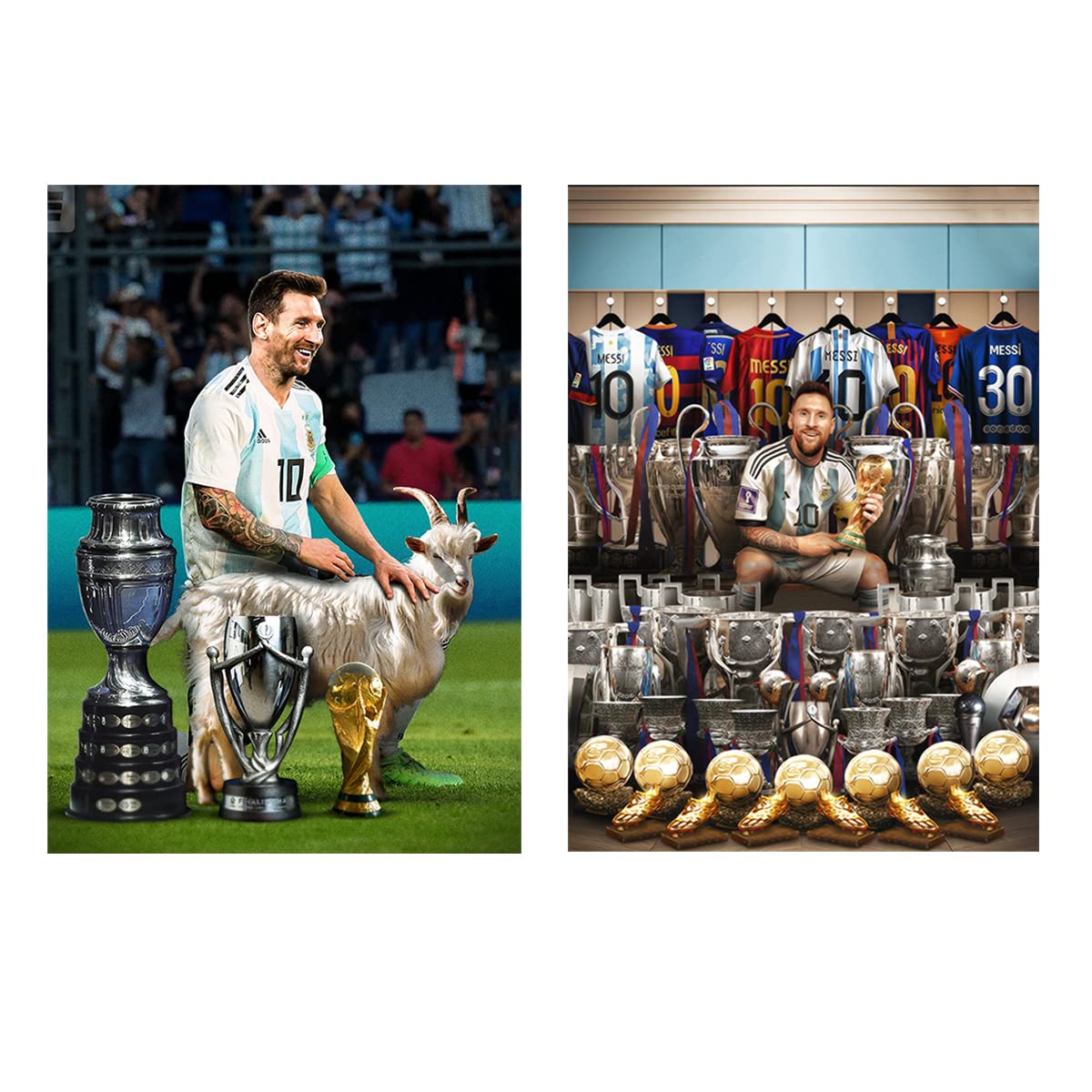 Messi Wall Sticker - Messi Winning World Cup and Other Trophies ...