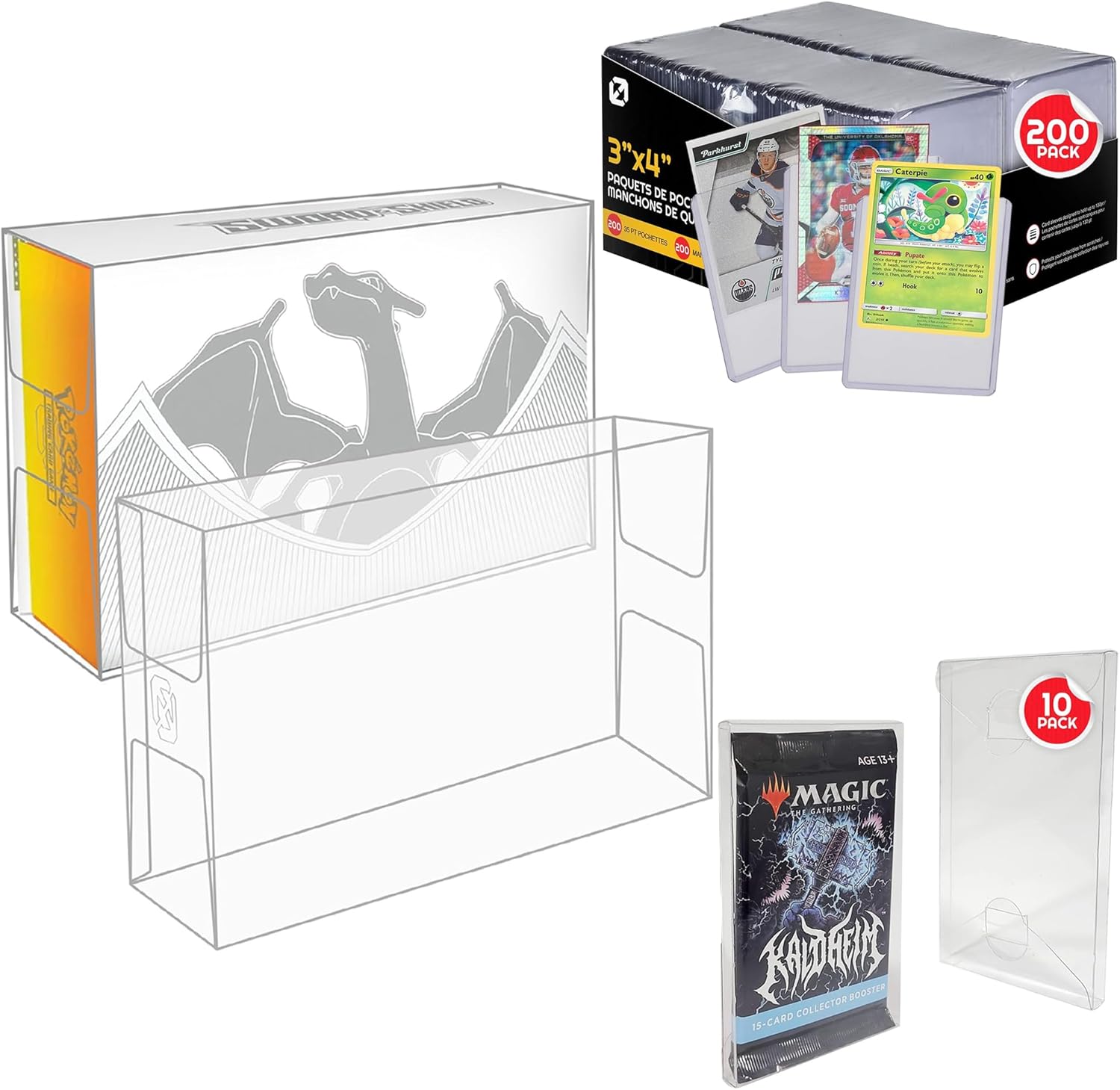 Amazon.com: Collector Bundle - Pokemon Charizard UPC Box Protector with ...