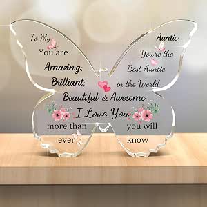 Acrylic Plaque Auntie Butterfly Shape Ornaments Women Mother's Day ...
