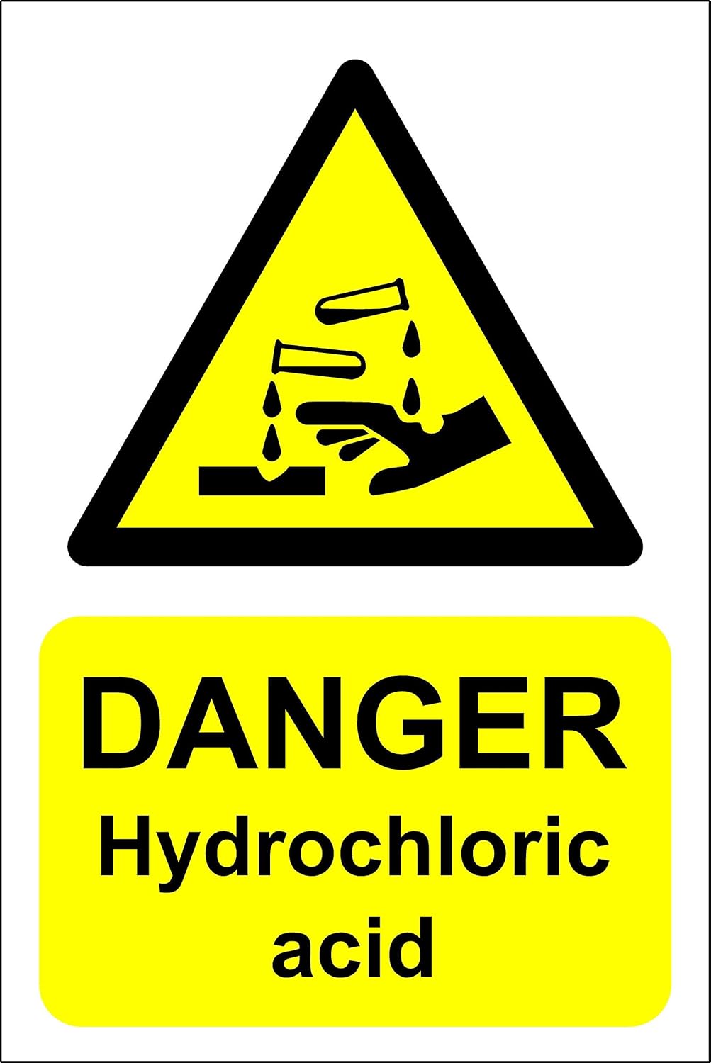 Danger hydrochloric acid Safety sign - 3mm Aluminium sign 300mm x 200mm ...