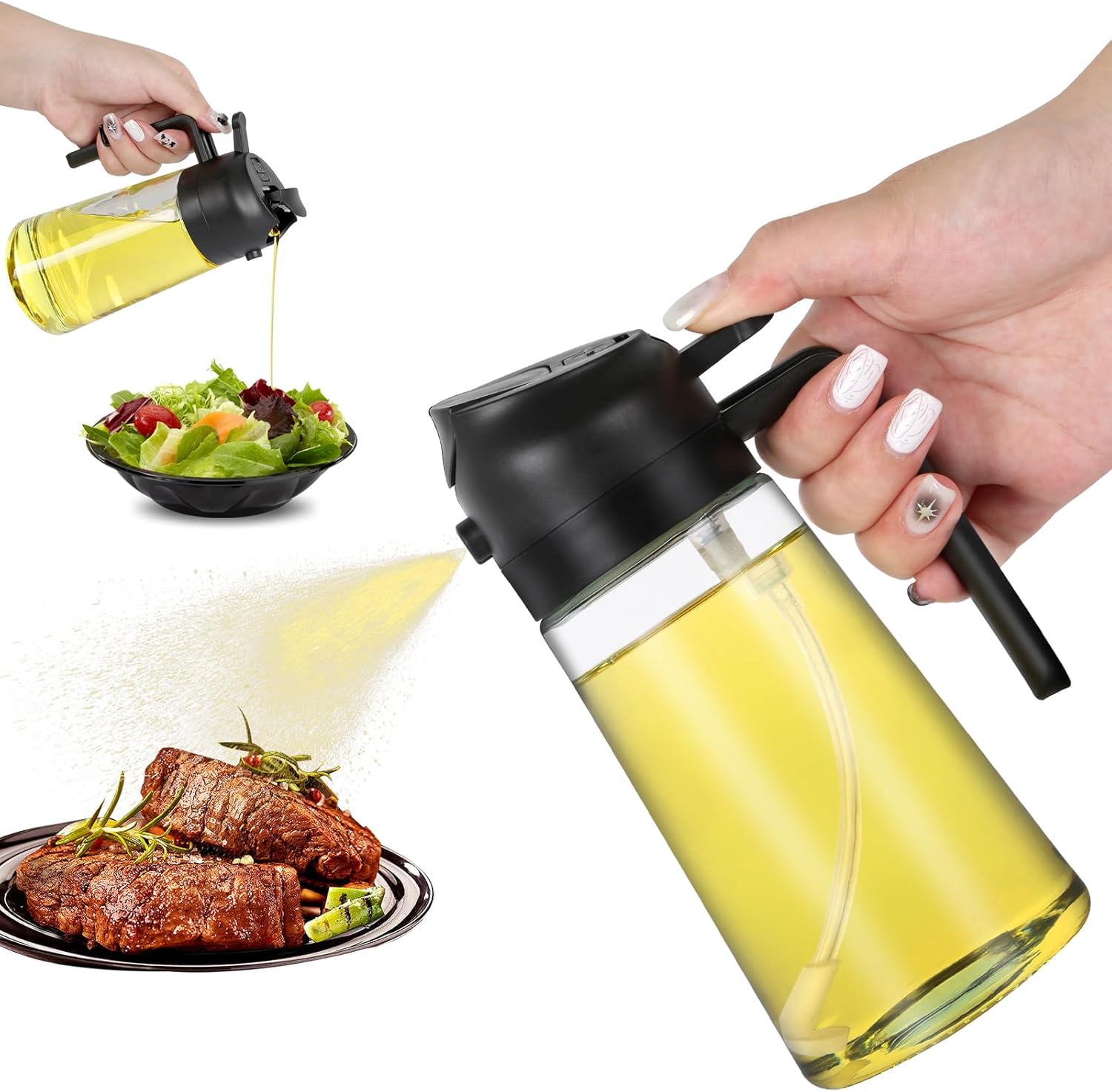 Amazon.com: PRO IPLAS Oil Sprayer for Cooking, 2 in 1 Oil Dispenser and ...