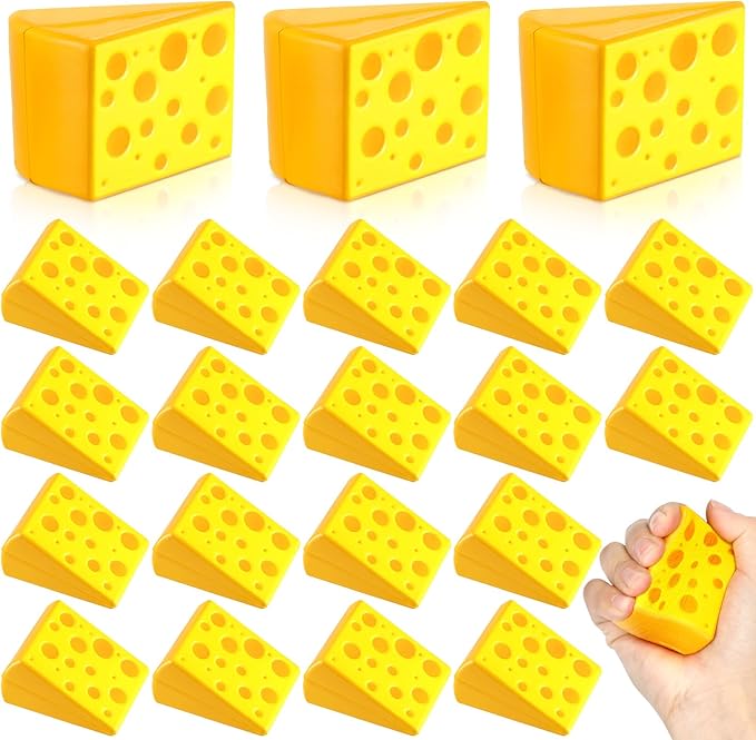 Amazon.com: Libima 24 Pcs Cheese Stress Toys Bulk Fake Cheese Party ...