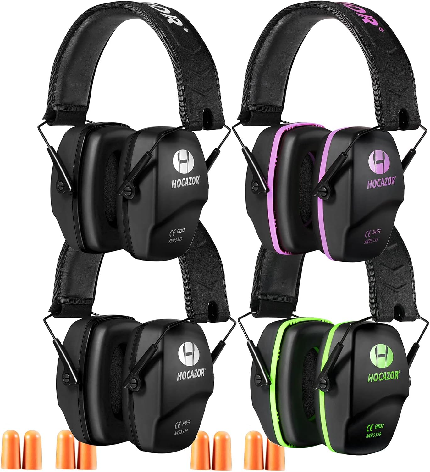 4 Pack Safety Ear Protection NRR 26dB Hearing Protectors - Amazon.com