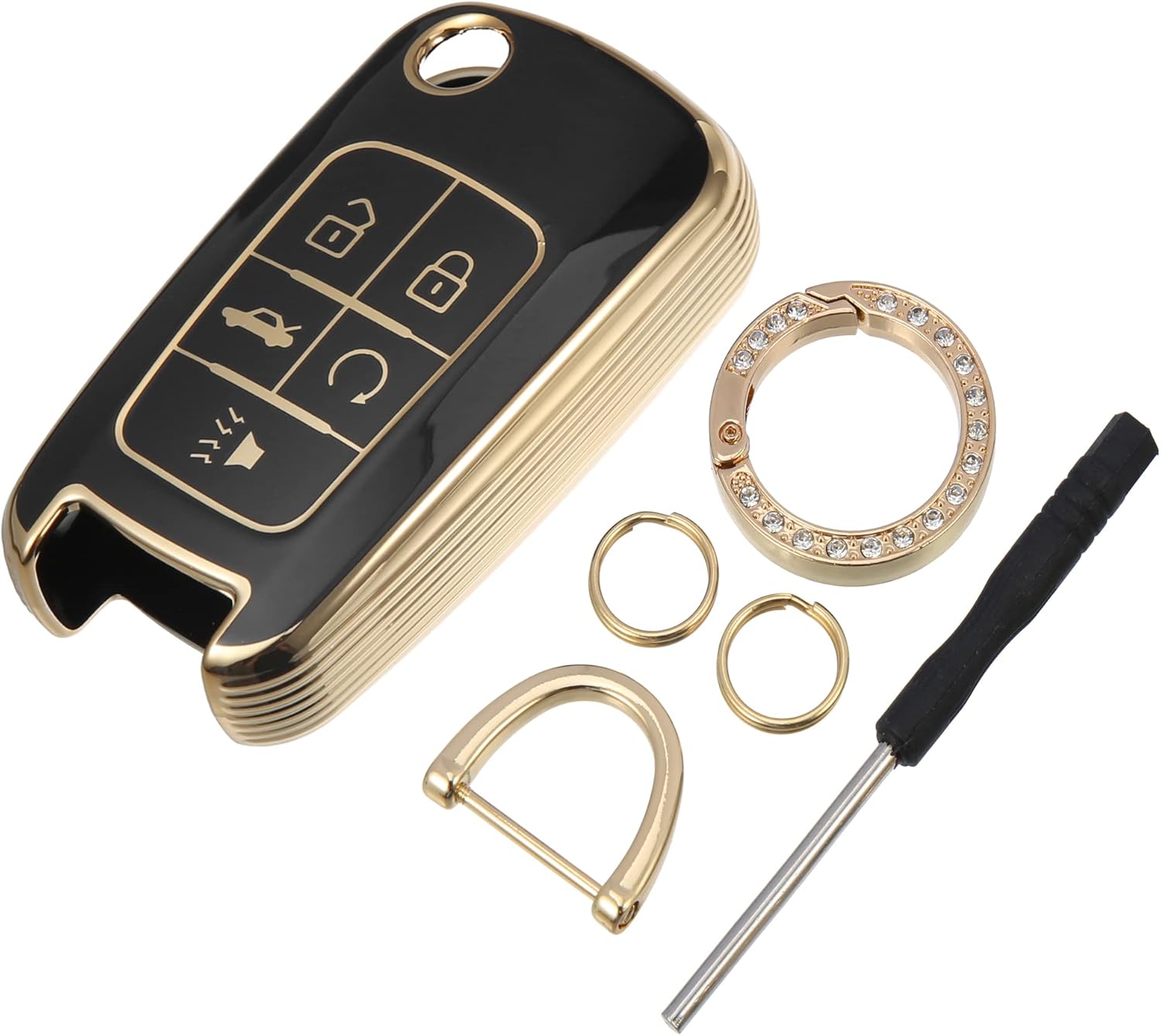 Amazon.com: X AUTOHAUX 1 Set 4 Button TPU Smart Keyless Entry Remote ...